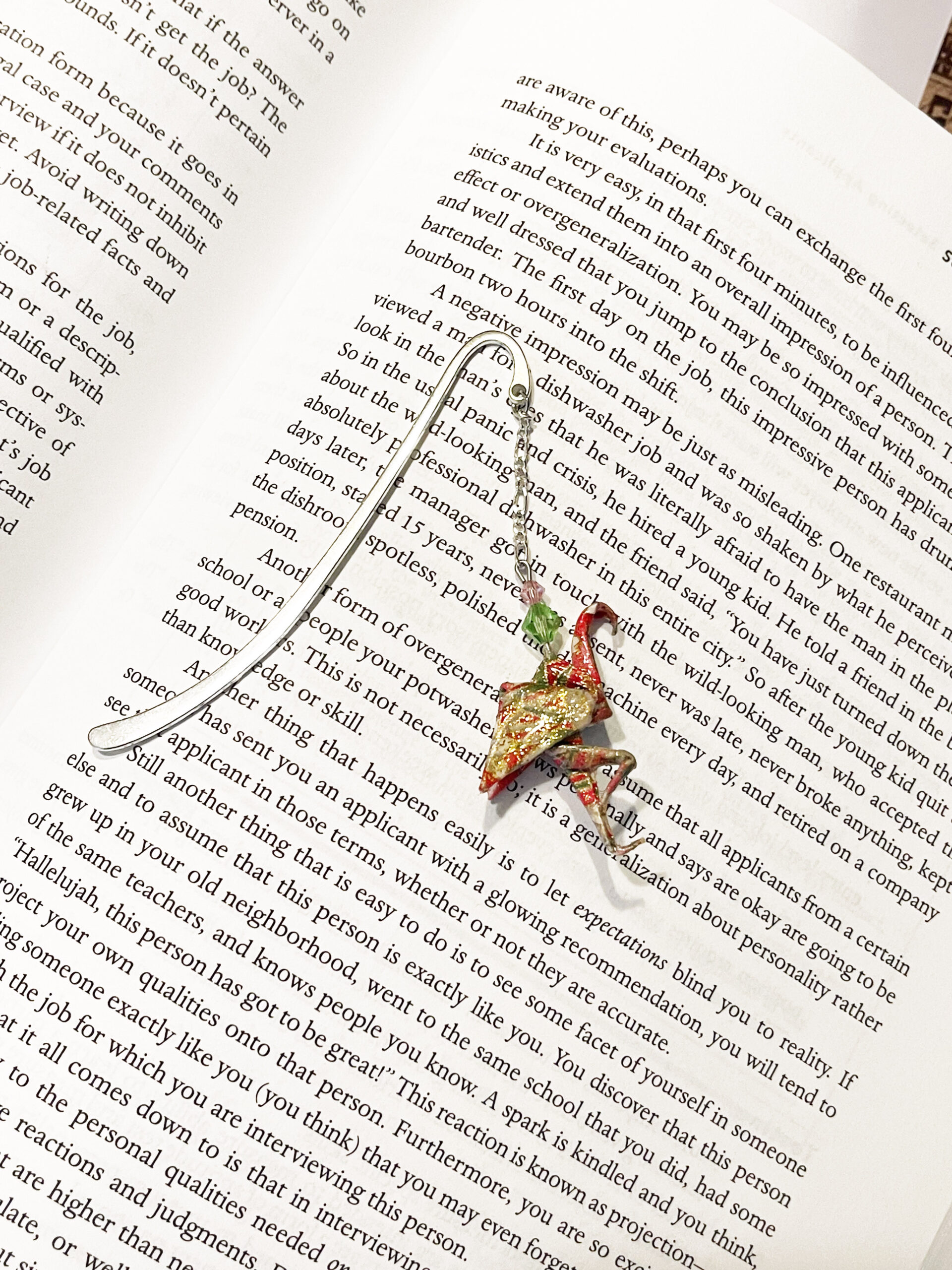 Origami flamingo bookmark - Origami and Earrings